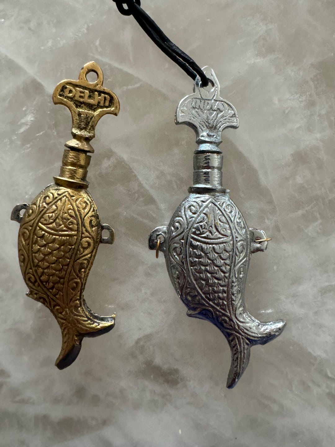 Antique Brass SURMA DANI Fish Shape Bottle, Perfume, Eye Powder Kohl ...