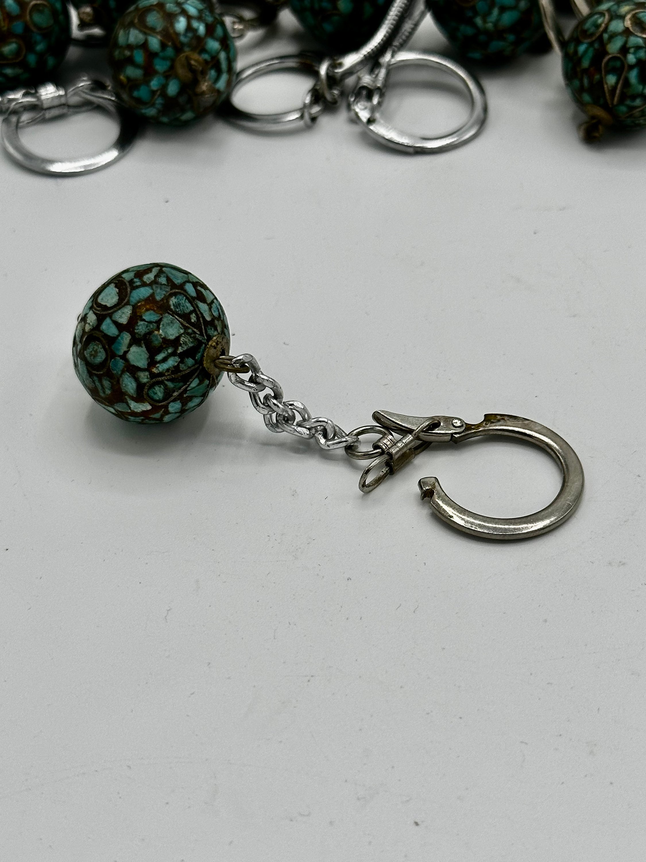 Vintage 60s Turquoise Matrix Ball Keychains 4in 23-24mm Round - Etsy