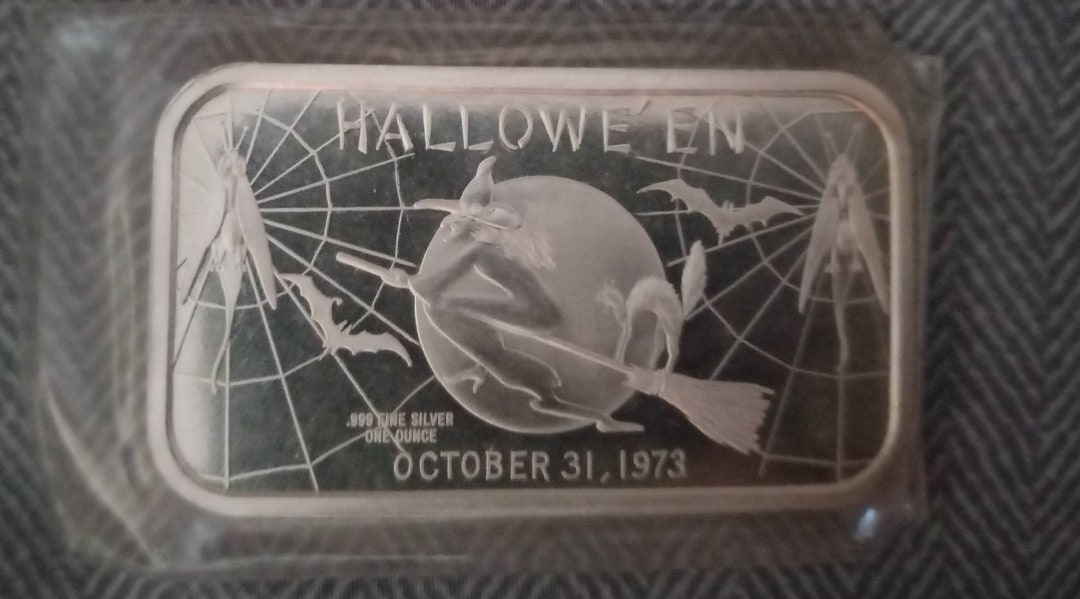 Halloween Vintage 1973 Silver Bar 1 Oz. .999 Fine - Etsy