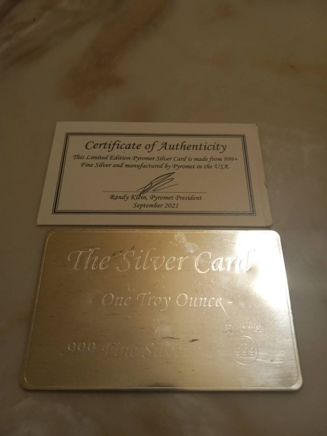 Pyromet 1 Oz Silver Card 999 Pure Silver - Etsy