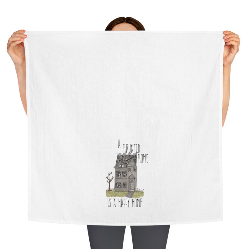 Watercolor a Haunted Home is a Happy Home Haunted House Tea Towel - Etsy