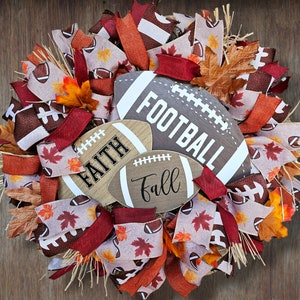 Fall Football Wreath| Fall Wreath| Football Wreath| Front Door Wreath ...