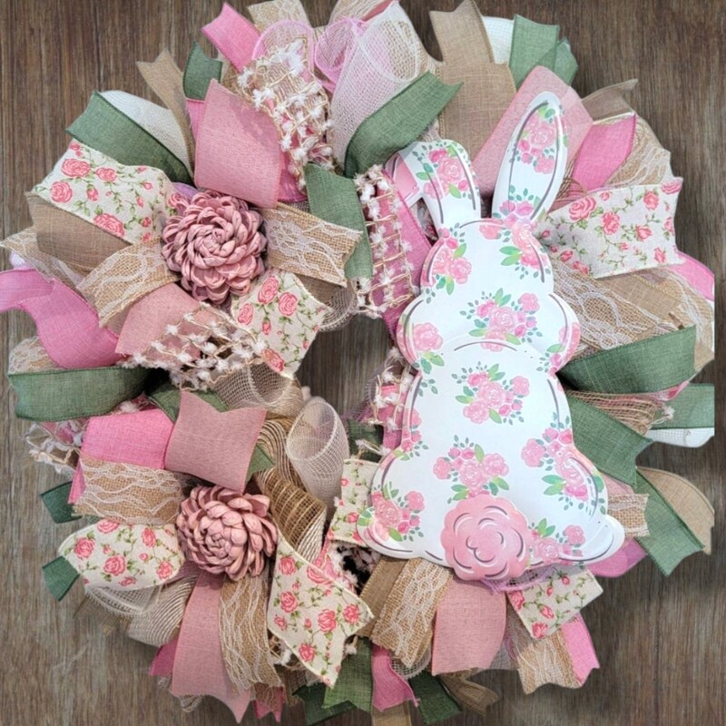 Rabbit Wreath - Etsy