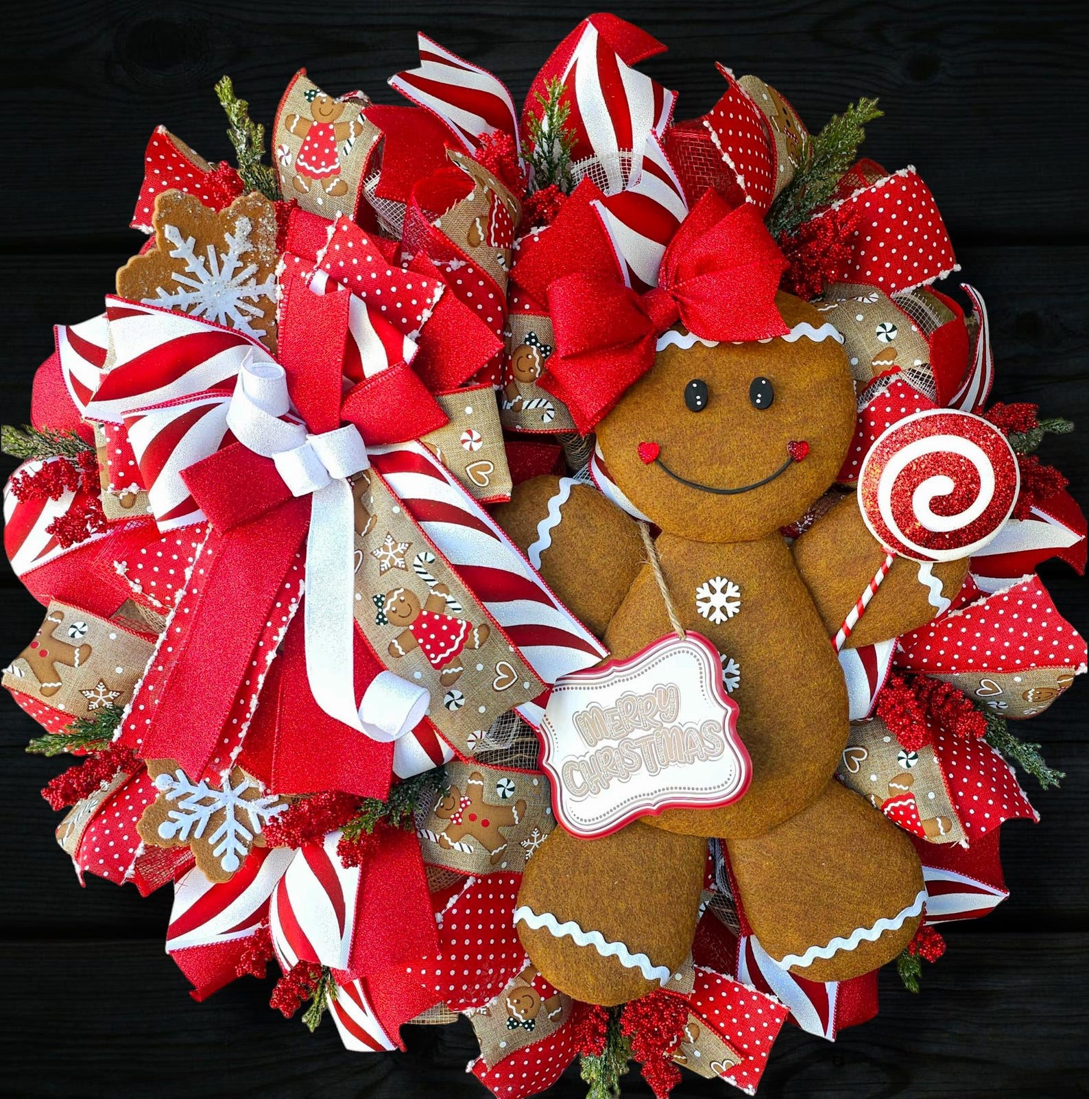 Christmas Gingerbread Wreath| Gingerbread Girl Wreath| Christmas Wreath ...