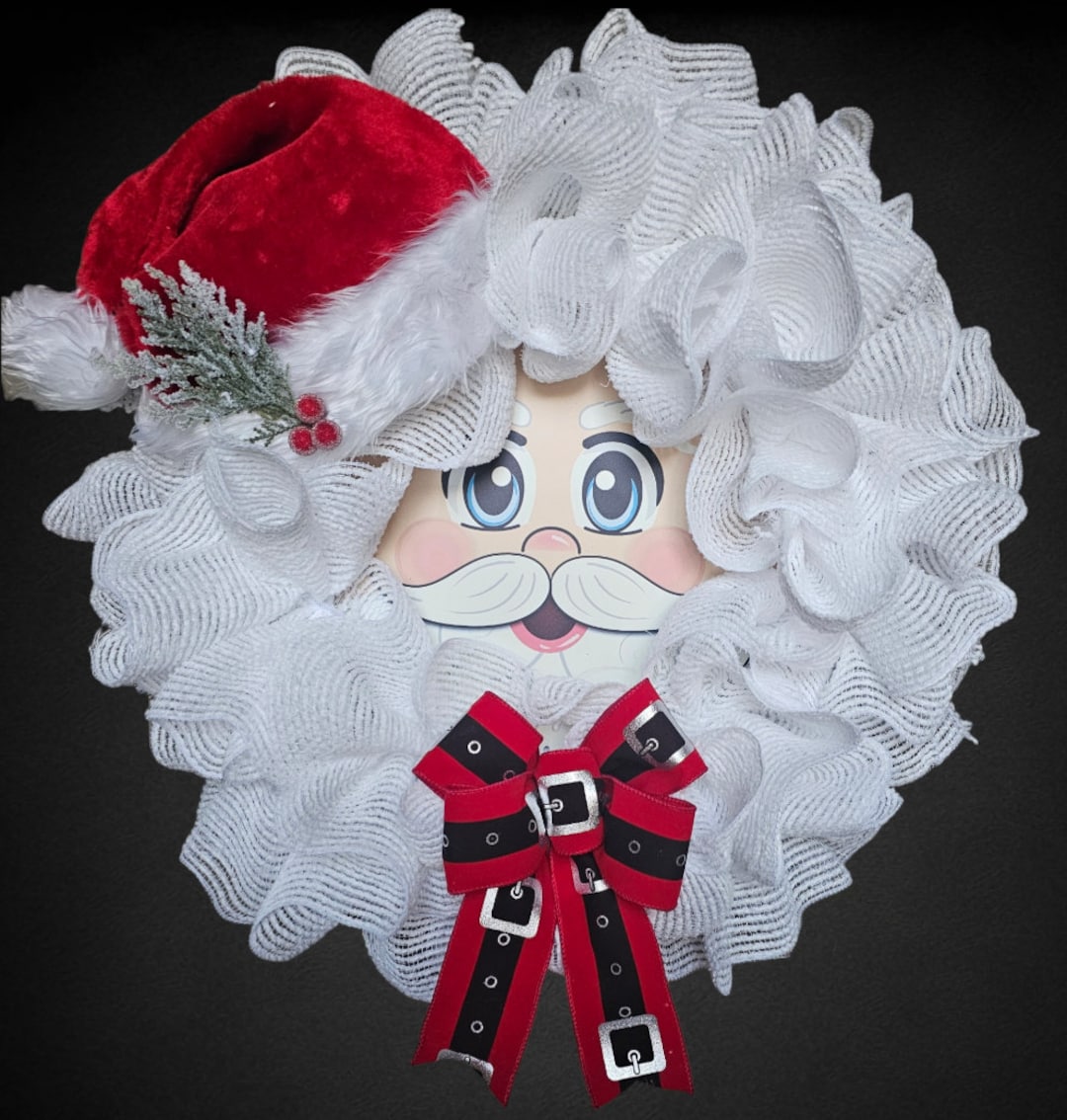 Santa's Face Wreath| Christmas Wreath| Santa's Wreath| Corona De ...