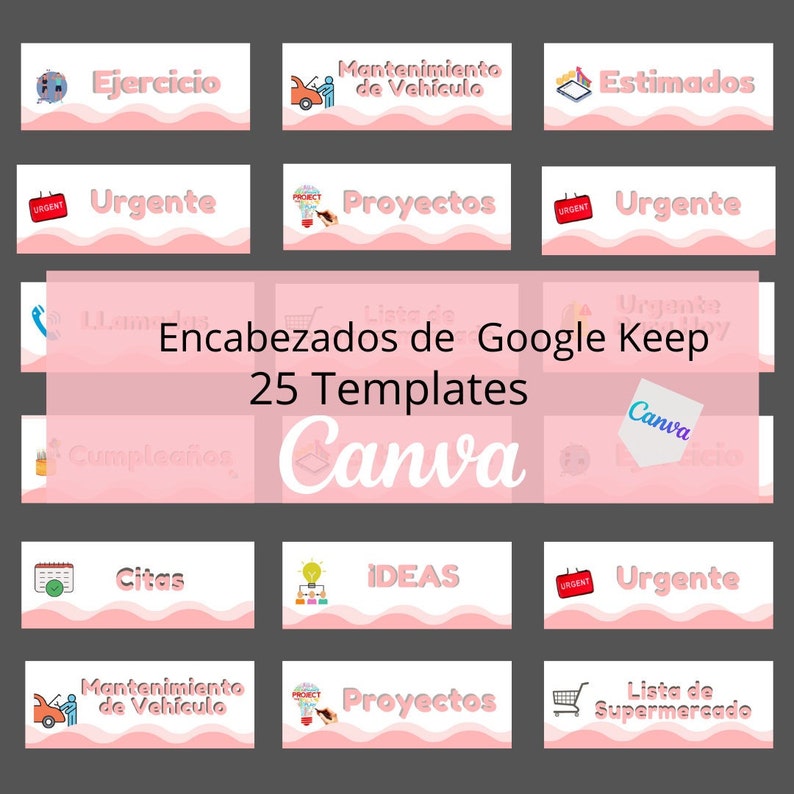 Google Keep Headers, Pastel Color FAMILY EDITION - Etsy