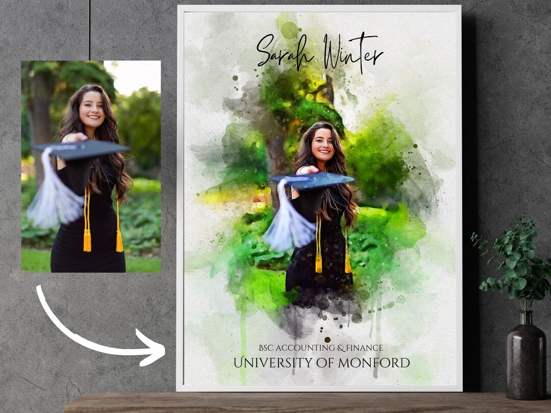 Custom Graduation Portrait, Phd Graduation Gift, Graduation Gift for ...