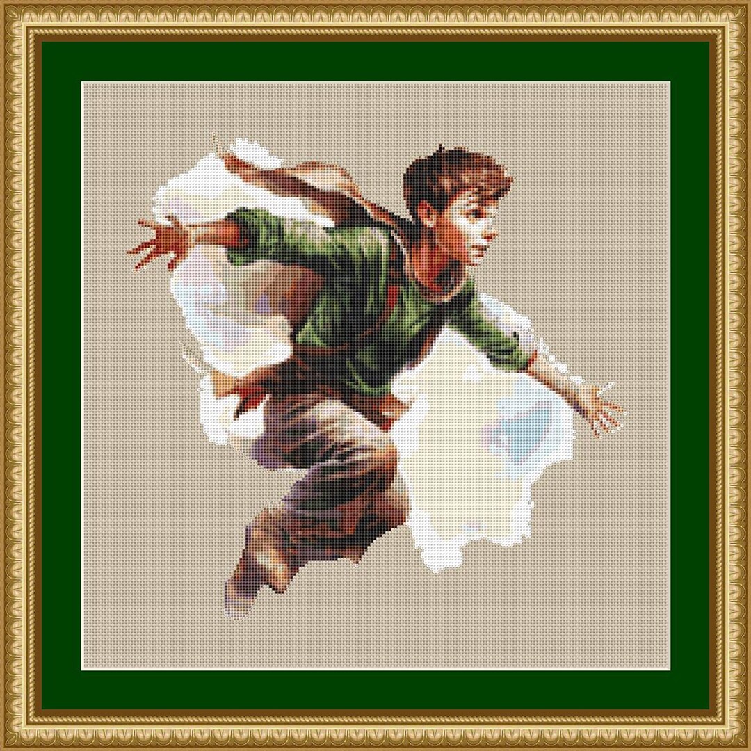 Peter Pan Cross Stitch Pattern - Download Peter Pan Flying - Etsy