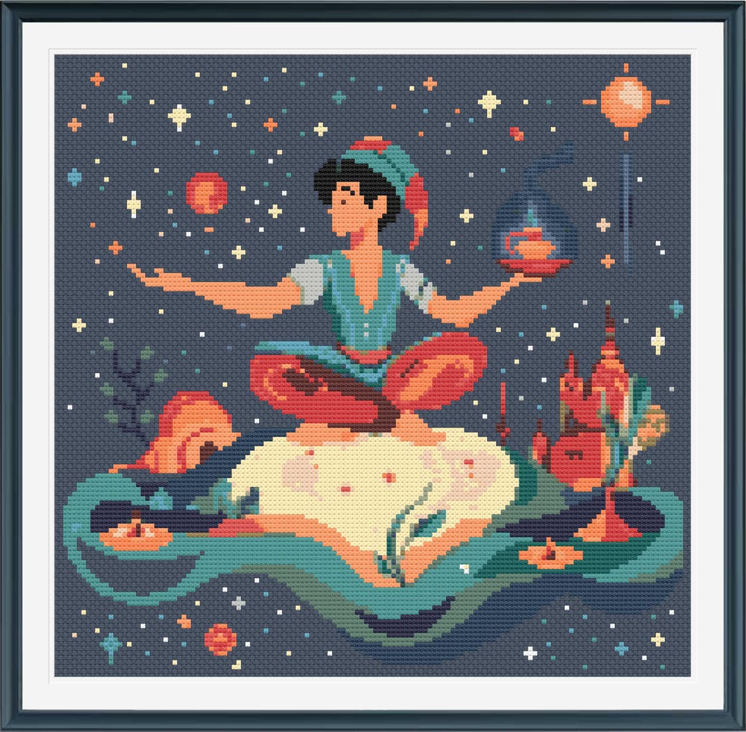 Aladdin Cross Stitch Pattern - Download PDF - Part of Our Storybook ...