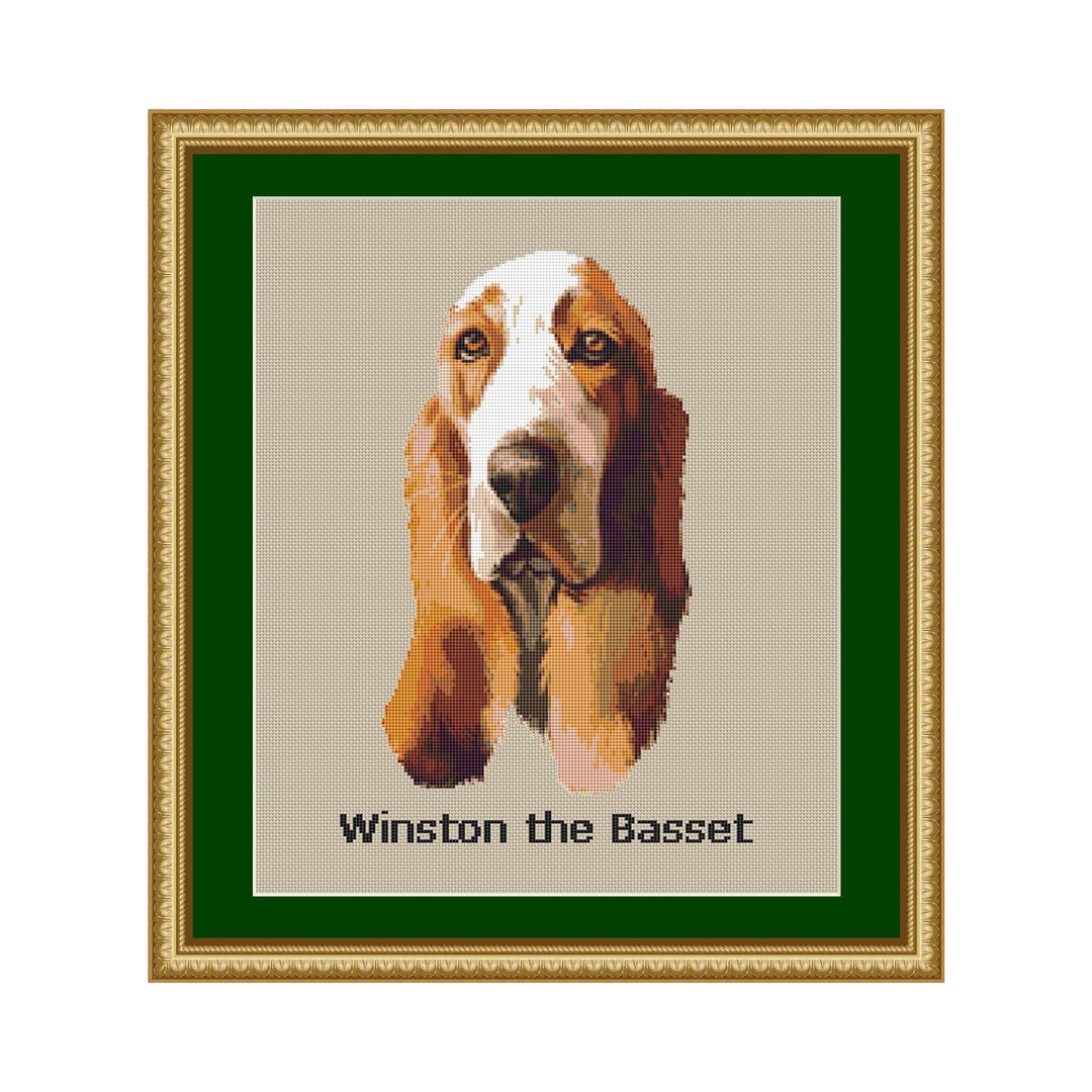 Basset Hound Cross Stitch Pattern Download Dog Cross Stitch Pattern - Etsy