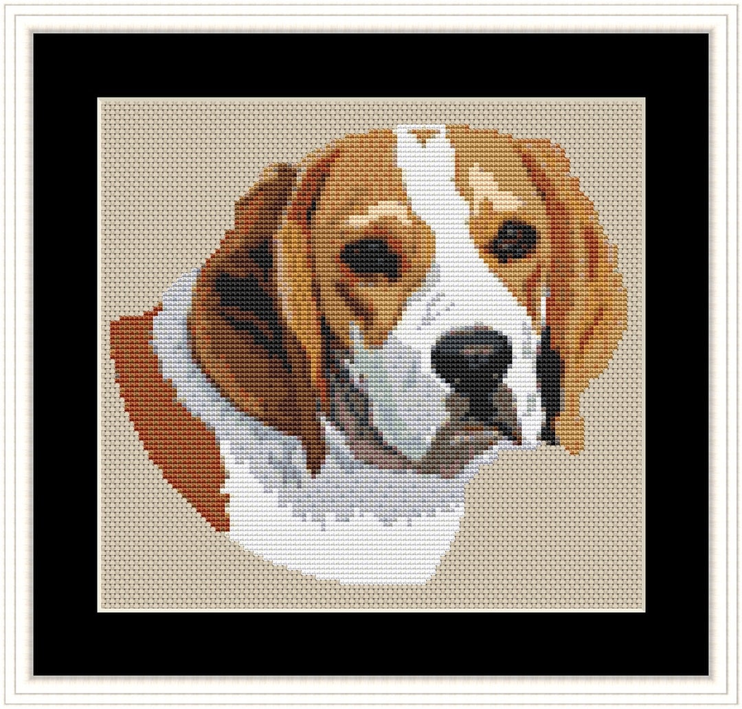 Beagle Cross Stitch Pattern - Download PDF Dog Cross Stitch Pattern ...