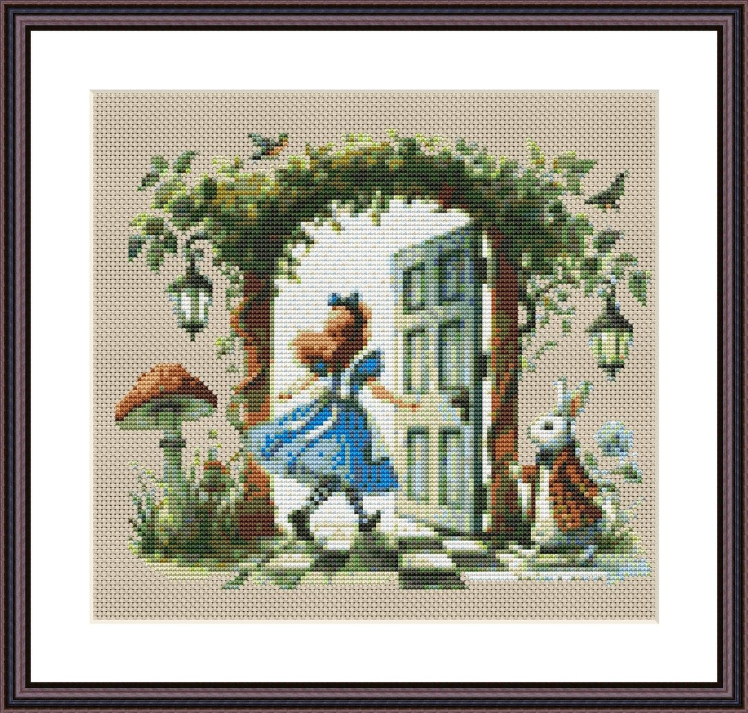 Alice's Adventures in Wonderland Through the Door Cross Stitch Pattern ...