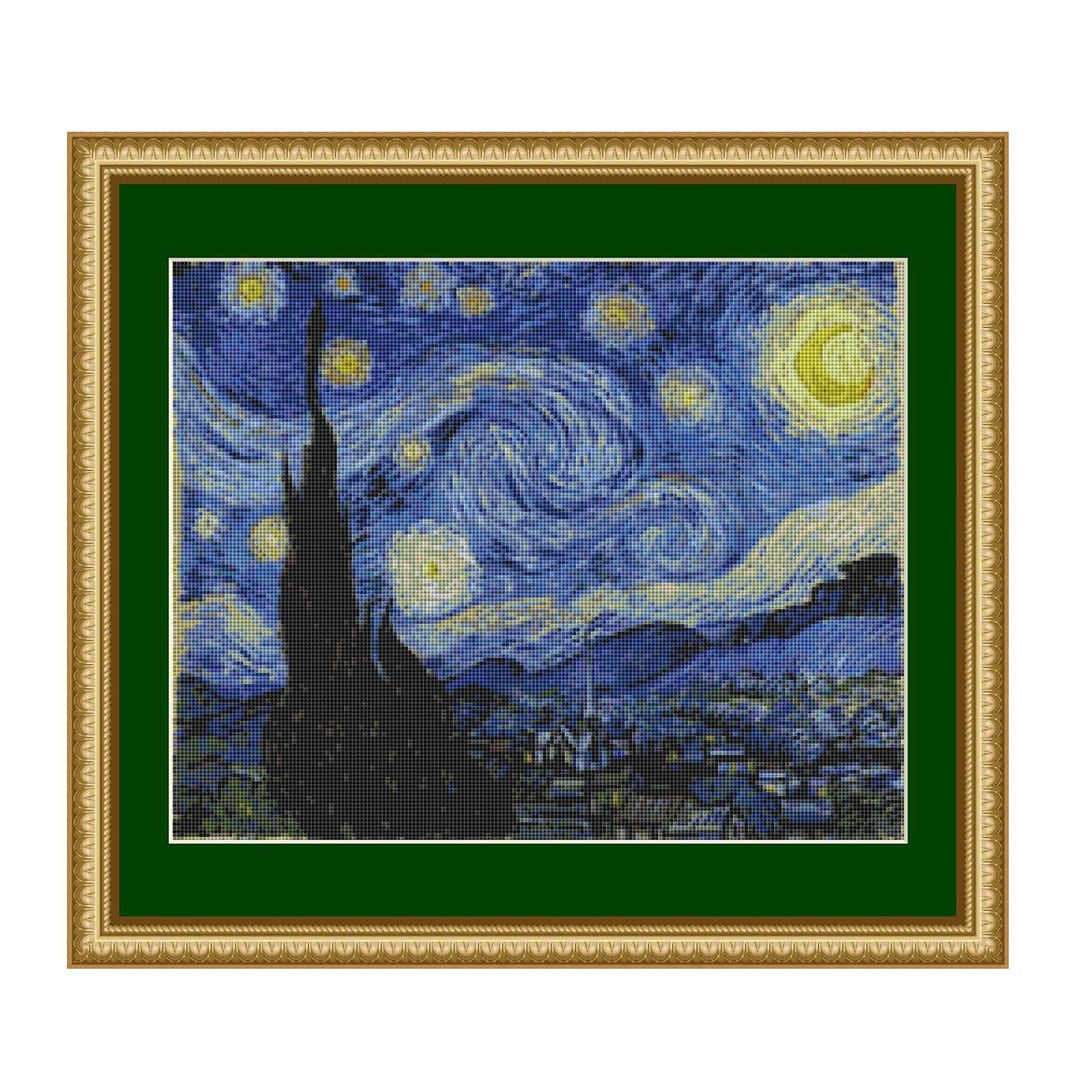 Van Gogh - Starry Night Cross Stitch Pattern - Download - Etsy