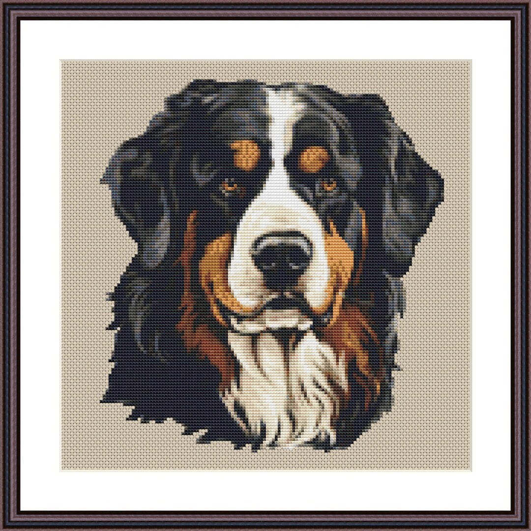 Bernese Mountain Dog Stitch Pattern - Download Dog Cross Stitch Pattern ...