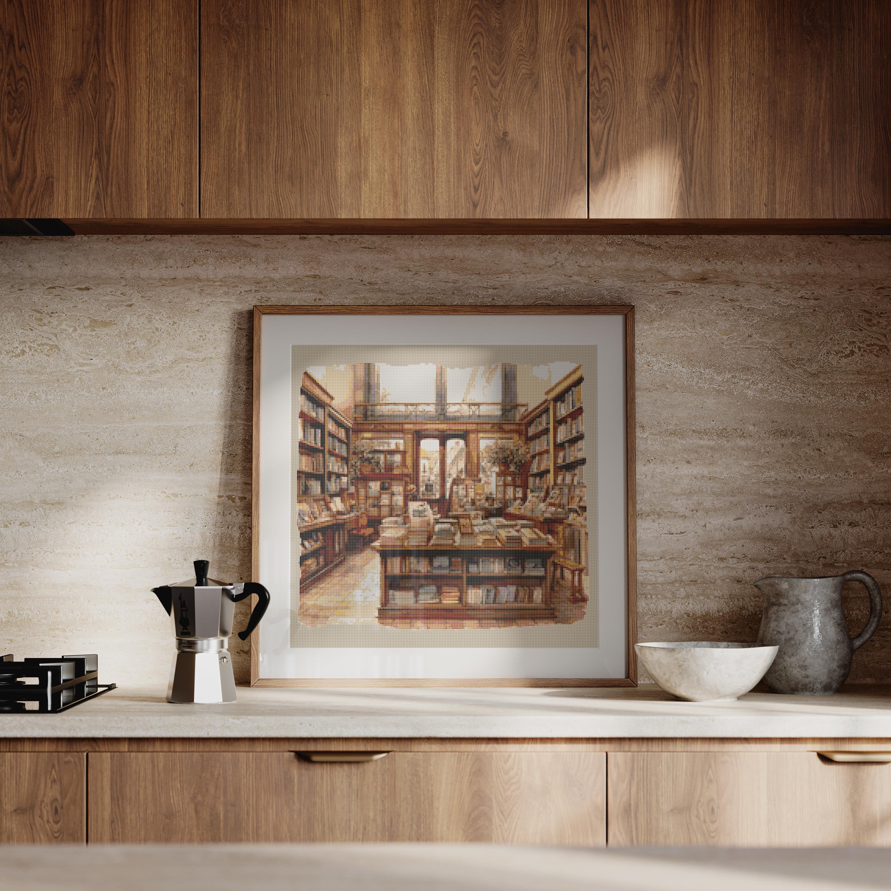 Bookshop Cross Stitch Pattern - Download - Warm and Cozy Bookshop Waiting to Be Explored - Etsy