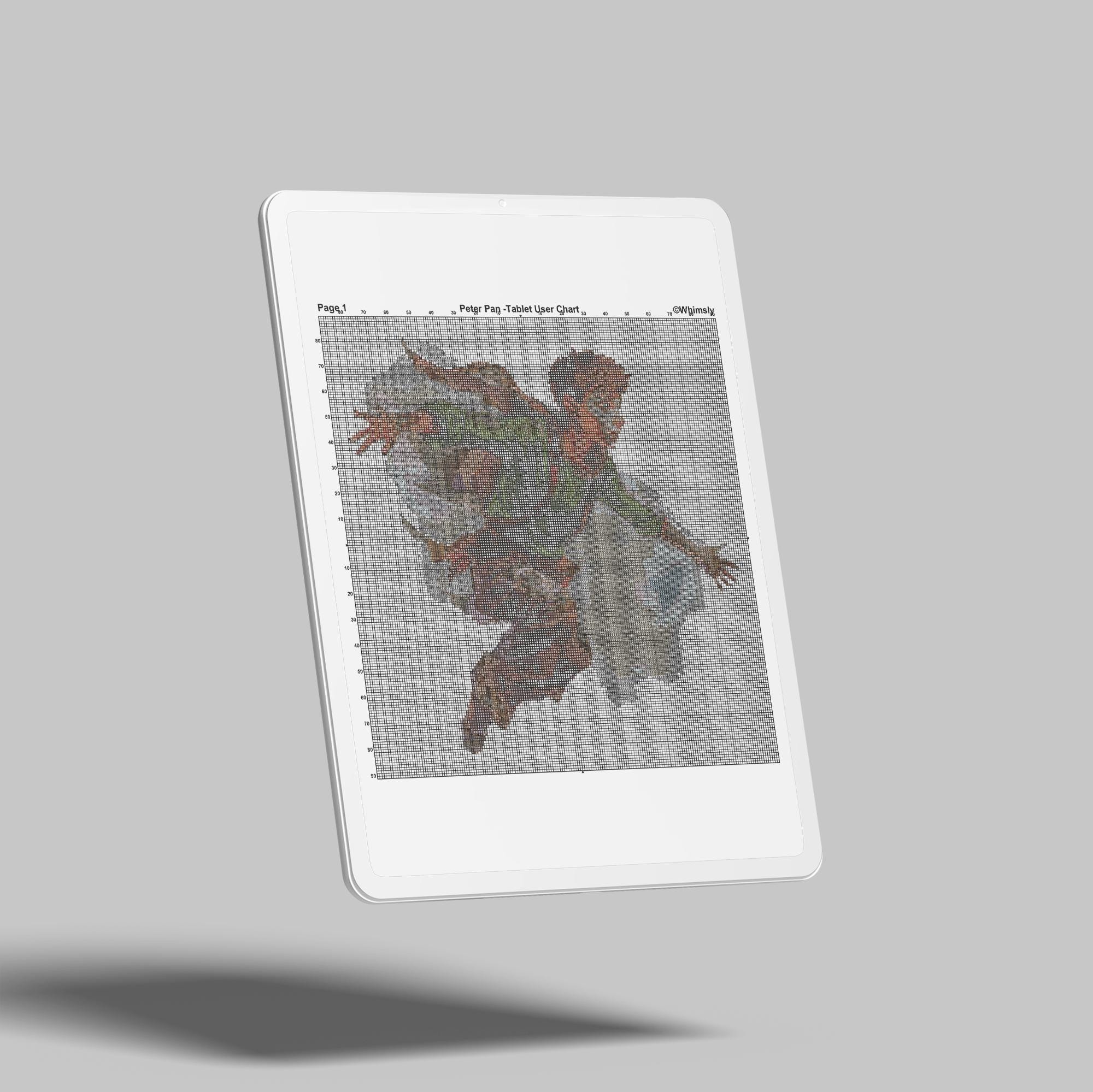 Peter Pan Cross Stitch Pattern - Download Peter Pan Flying - Etsy