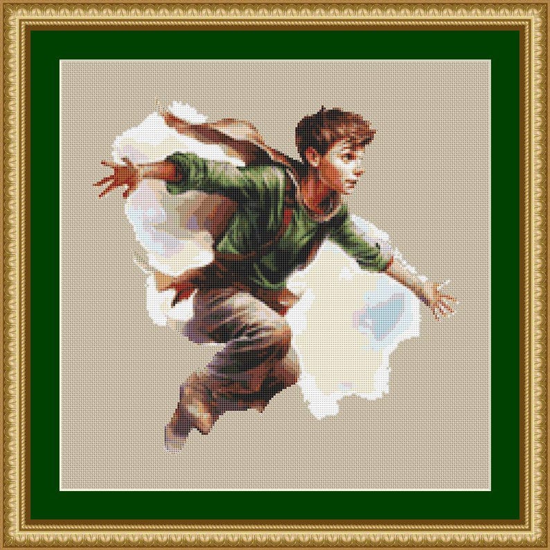 Peter Pan Cross Stitch Pattern - Download Peter Pan Flying - Etsy