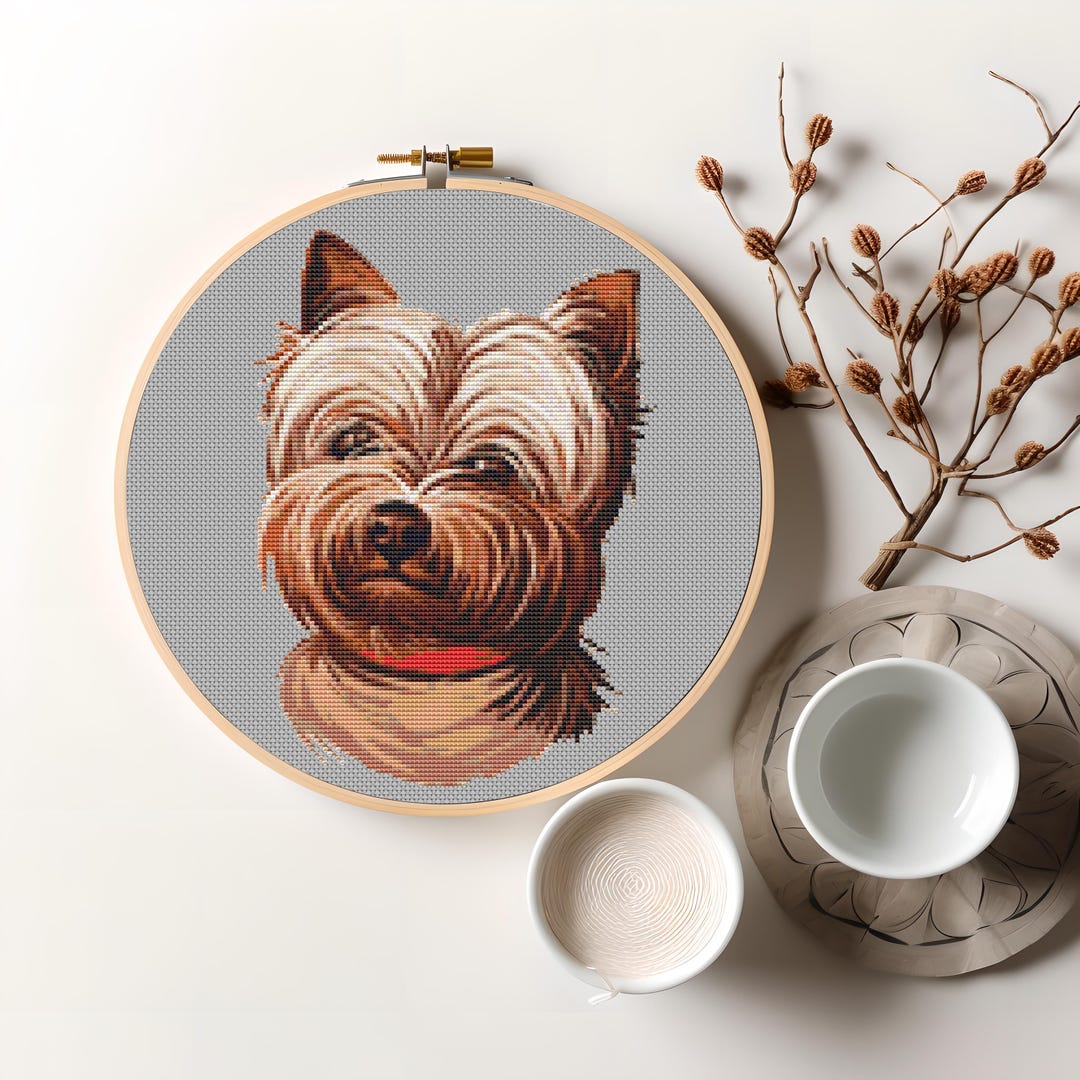 Yorkie Cross Stitch Pattern - Download - the Ever Popular Yorkshire ...