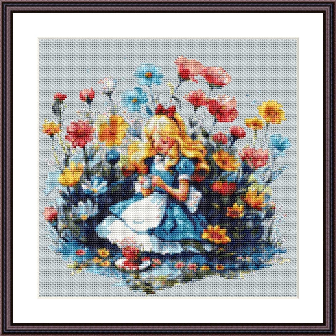 Alice's Adventures in Wonderland in the Garden Cross Stitch Pattern ...