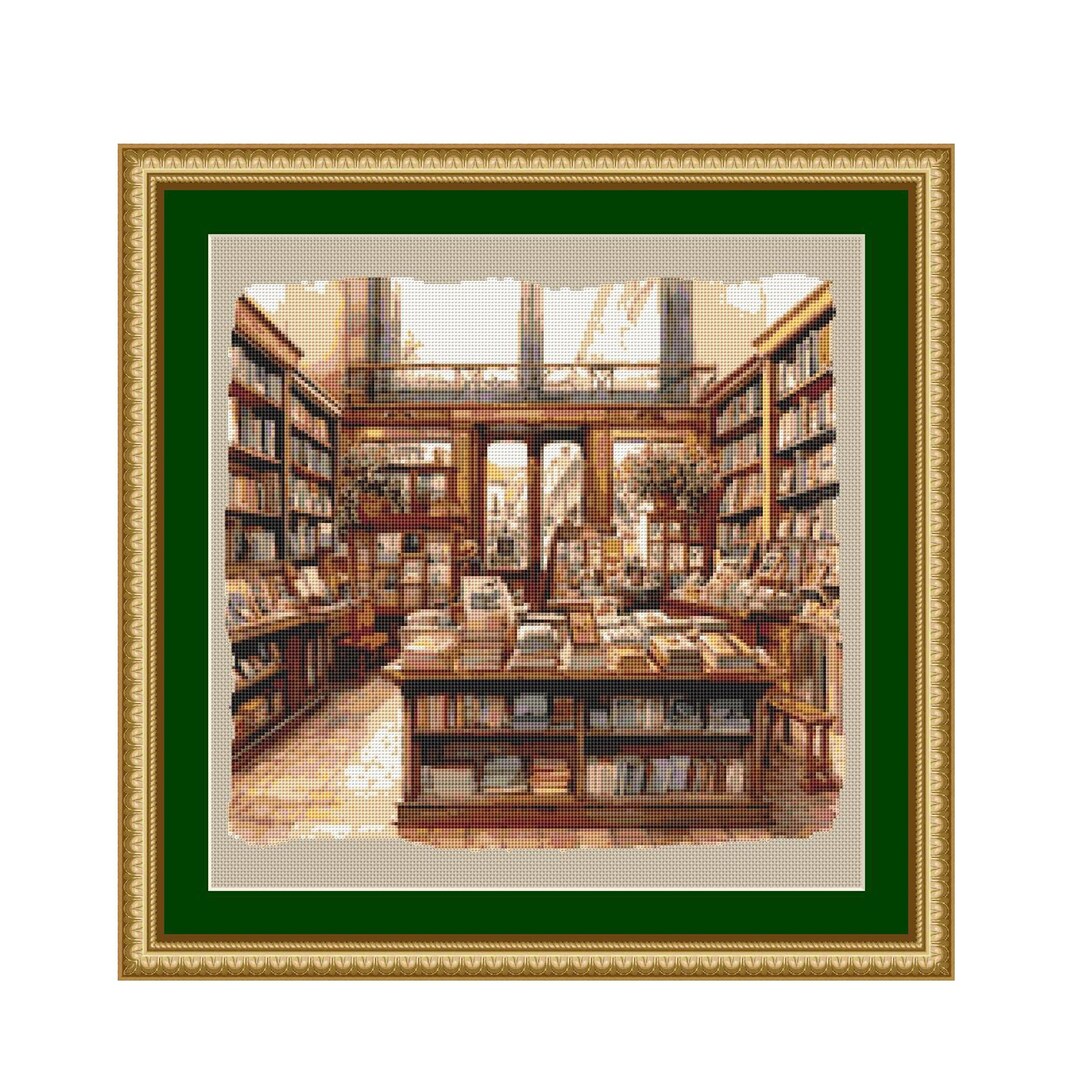 Bookshop Cross Stitch Pattern - Download - Warm and Cozy Bookshop ...
