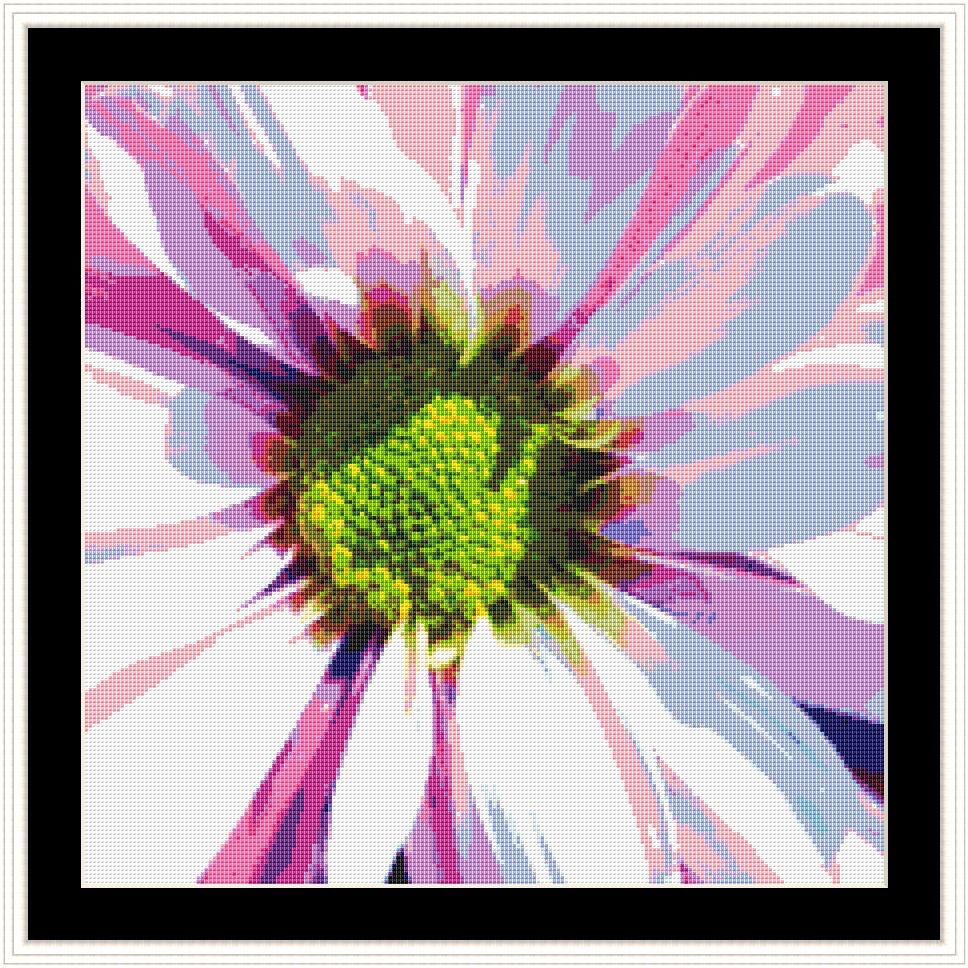 Photo Realistic Daisy Cross Stitch Pattern PDF Flower Cross Stitch ...