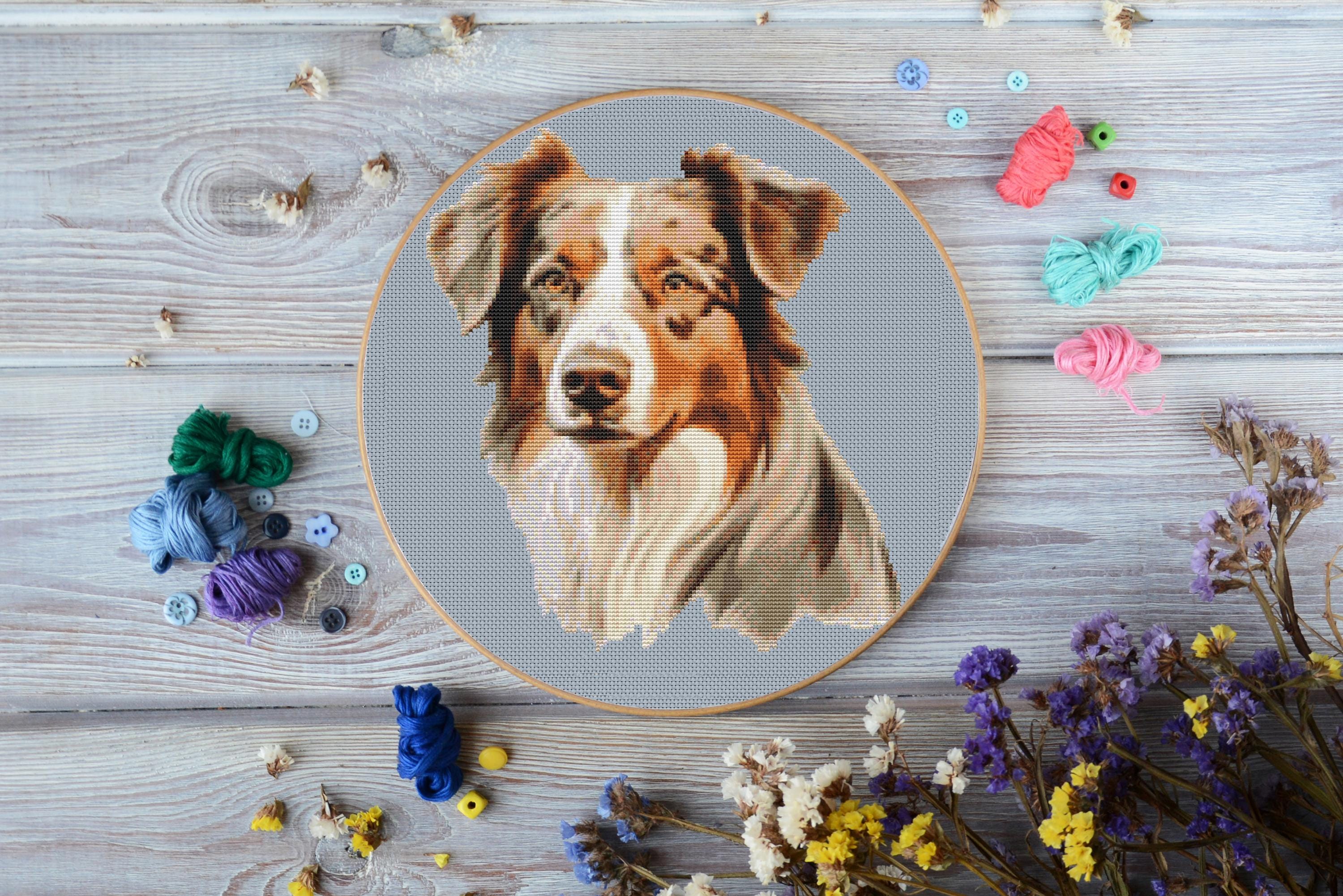 Australian Shepherd Cross Stitch Pattern - Dog Cross Stitch Download ...