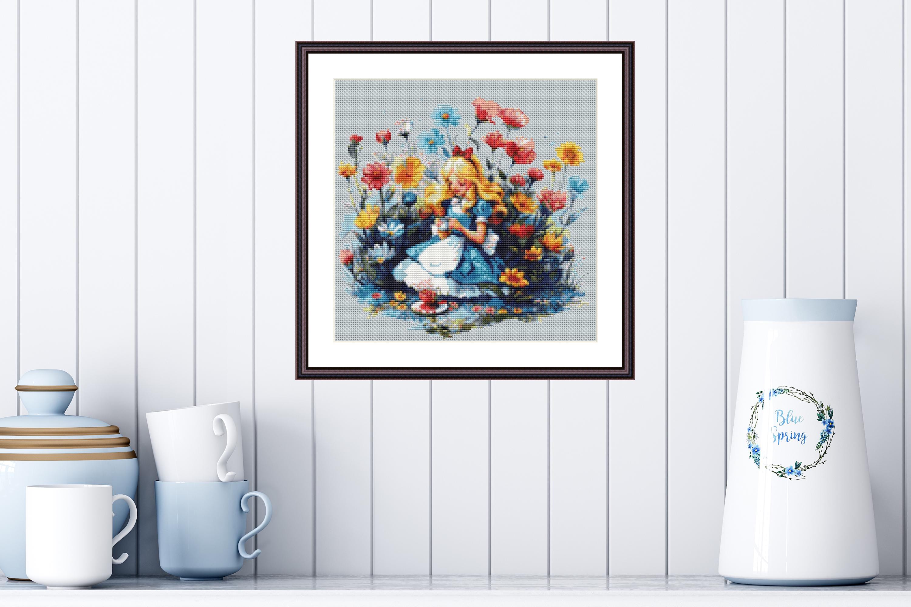 Alice's Adventures in Wonderland in the Garden Cross Stitch Pattern ...