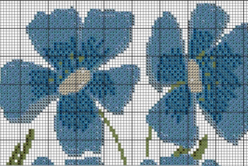 Wild Blue Flowers Cross Stitch Pattern - Download - Etsy
