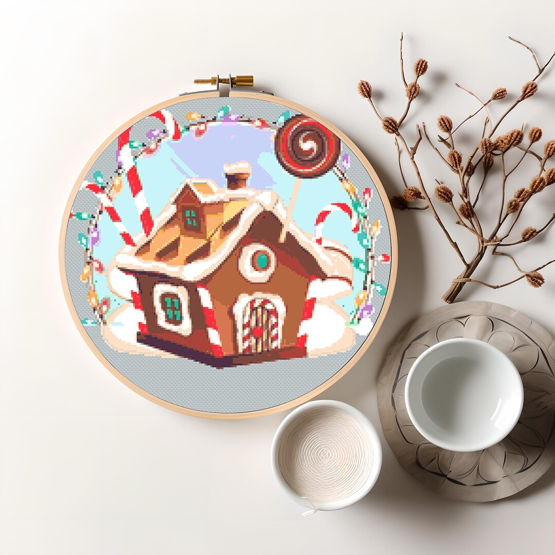 Gingerbread House Cross Stitch Pattern - Download - Etsy