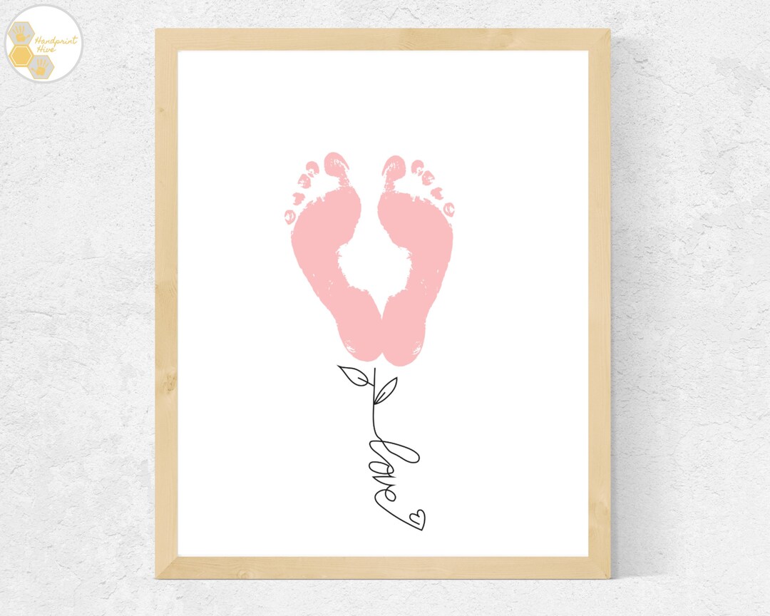 Footprint Art Flower Mother's Day Footprint Gift for Mom, Grandma From ...
