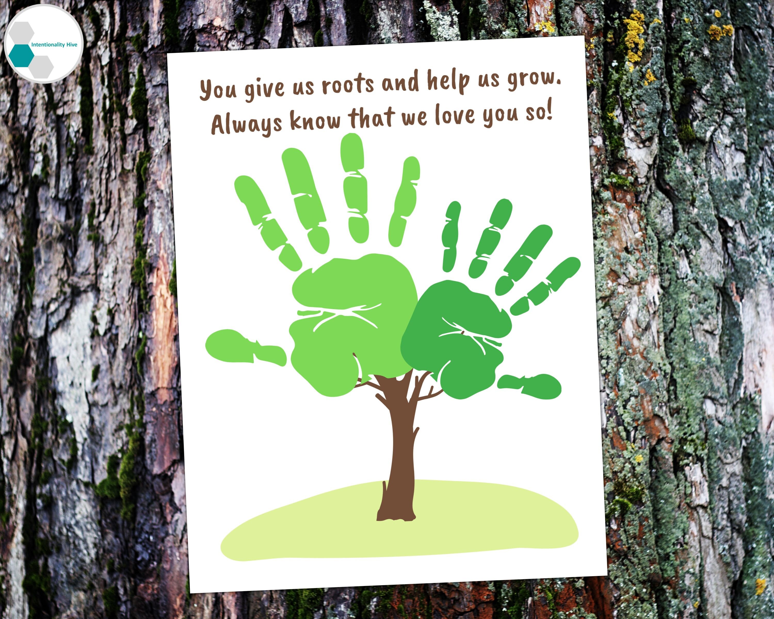 Grandparent Handprint Tree Art From Grandkids Printable - Etsy