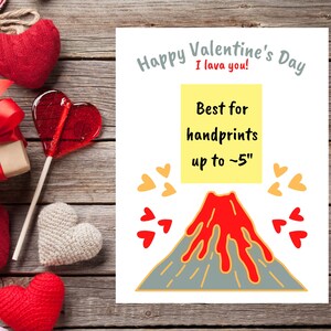 Toddler Handprint Art Valentine Card | I Lava You Gift / Sign / Card ...