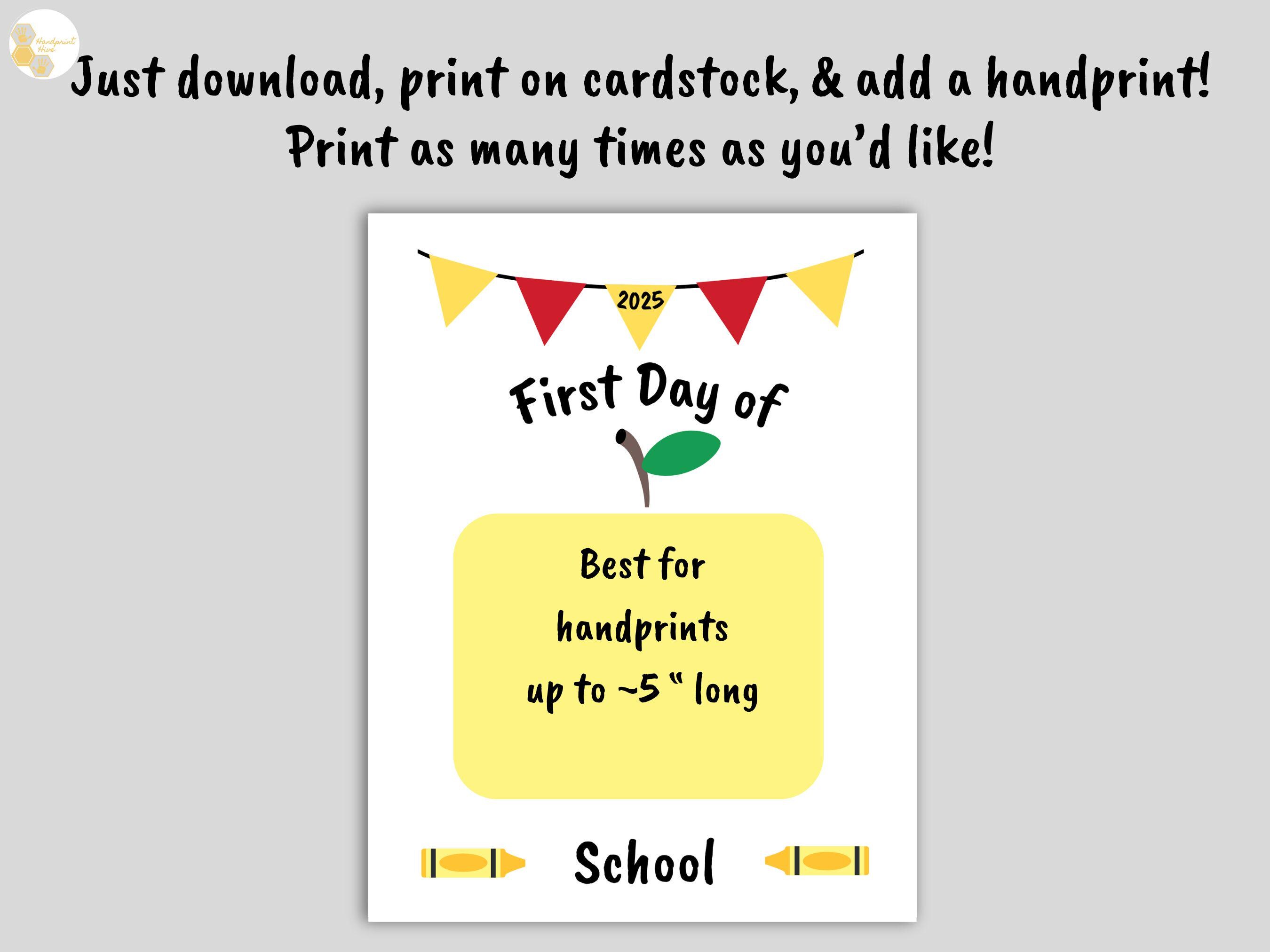 First Day of School Handprint Craft 2025, Apple Back to School ...