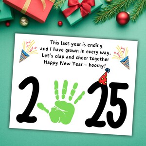 2025 New Years Handprint Art Poem, New Year Handprint Craft 2025 ...