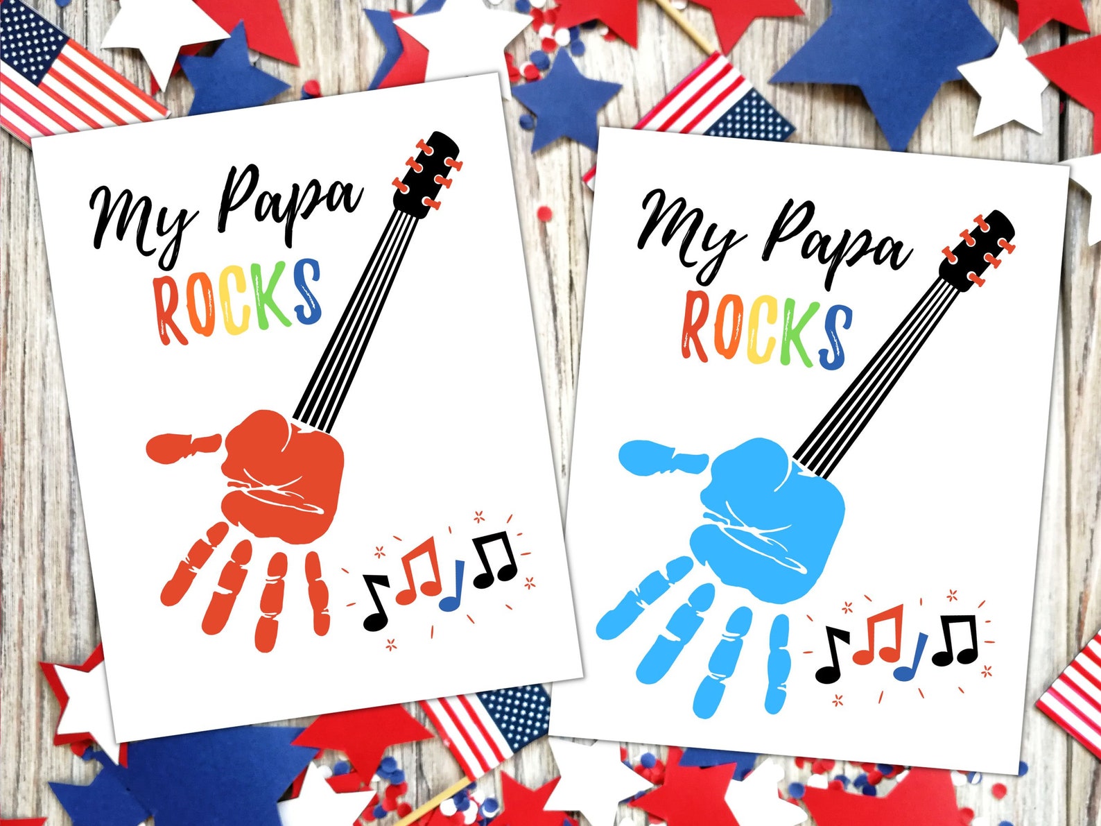 My Papa Rocks Handprint Art Gift for Papa Fathers Day Papa Gift From ...