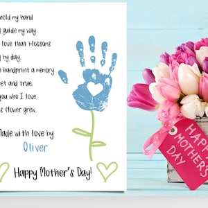 Flower Handprint Poem Mother's Day Craft for Preschool Toddlers Baby ...