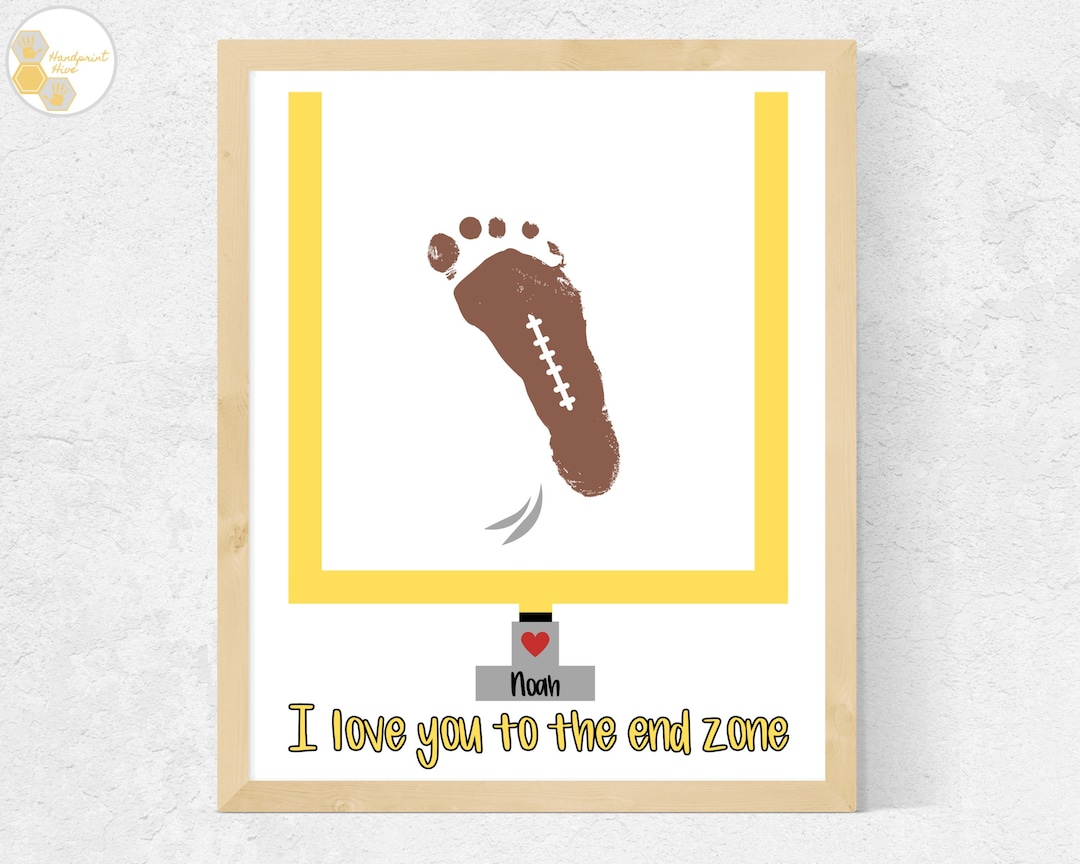 Football Dad Footprint Craft Father's Day Football Gift for Dad From ...