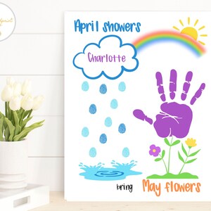 April Showers Handprint Art | Spring Handprint Craft for Toddlers ...