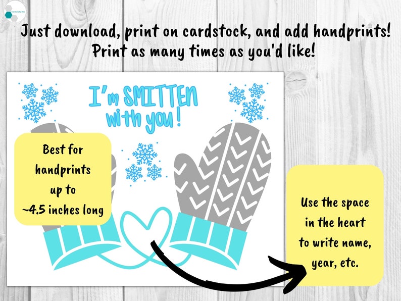 Winter Mittens Handprint Art Craft, Winter Handprint Craft for Toddlers ...