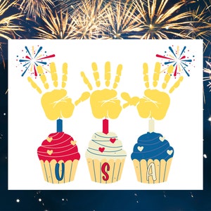 USA Fourth of July Handprint Art, 4th of July Craft for Toddler Baby ...