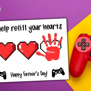 Handprint Gamer Dad Father's Day Gift, Personalized Gamer Father's Day ...