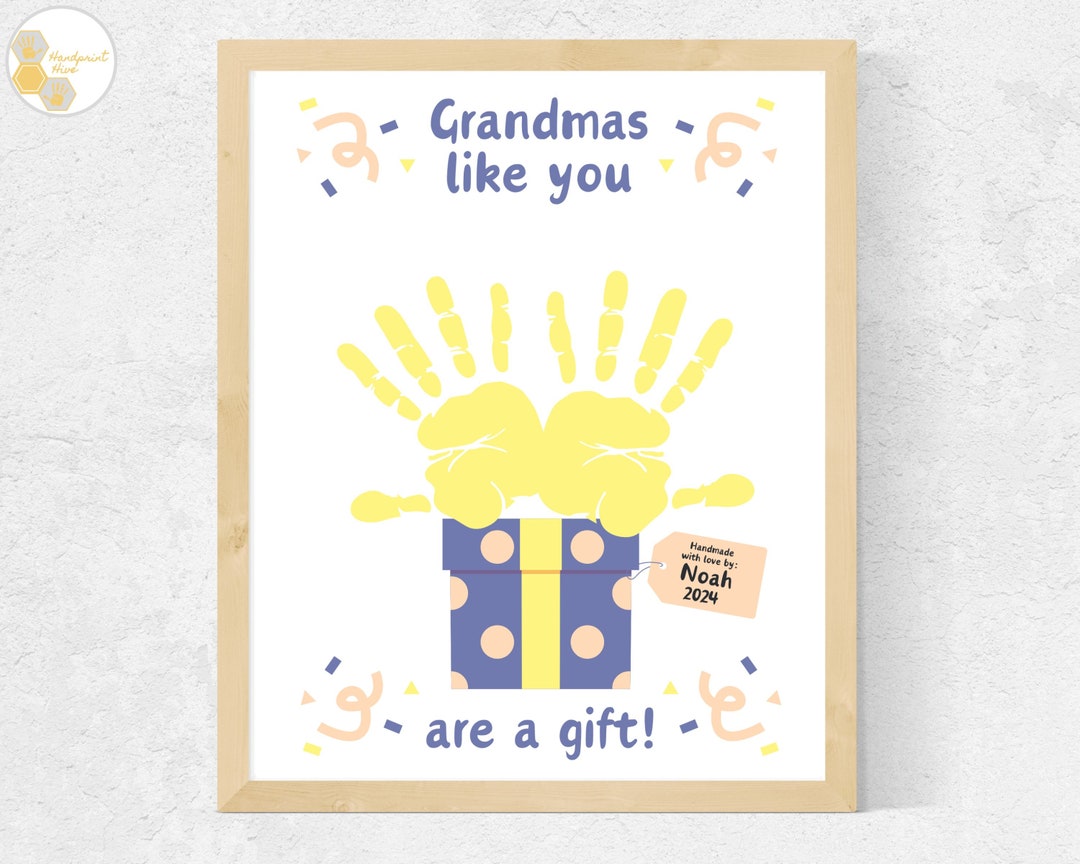 Grandma Handprint Gift Art, Mother's Day Handprint Grandma Craft From ...
