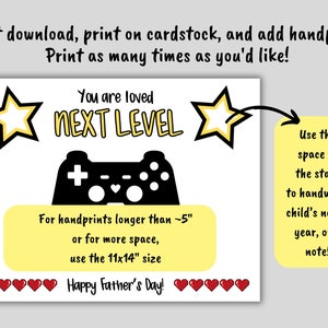 Gamer Father's Day Handprint Art Gift, Father's Day Gamer Dad Gift From ...
