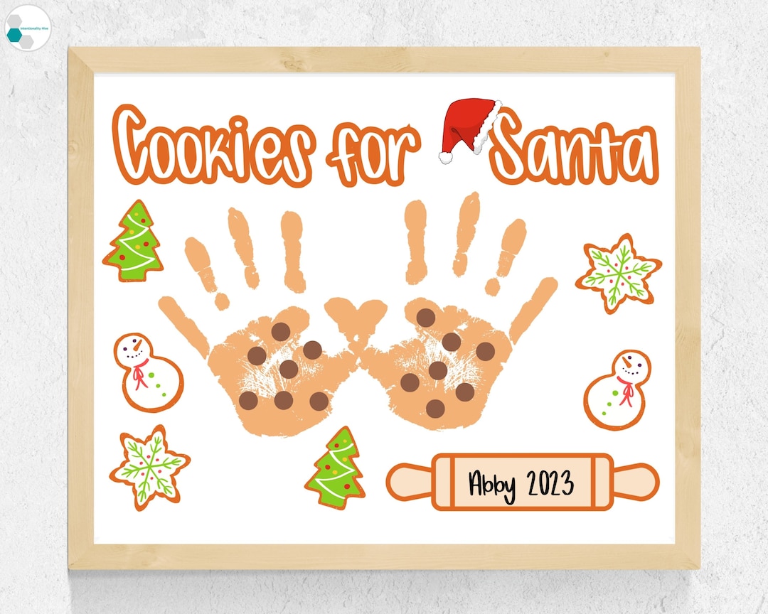 Cookies for Santa Handprint Art Craft, Christmas Handprint Craft ...