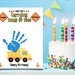 Construction Birthday Handprint Art Craft for Dad Grandpa Papa ...