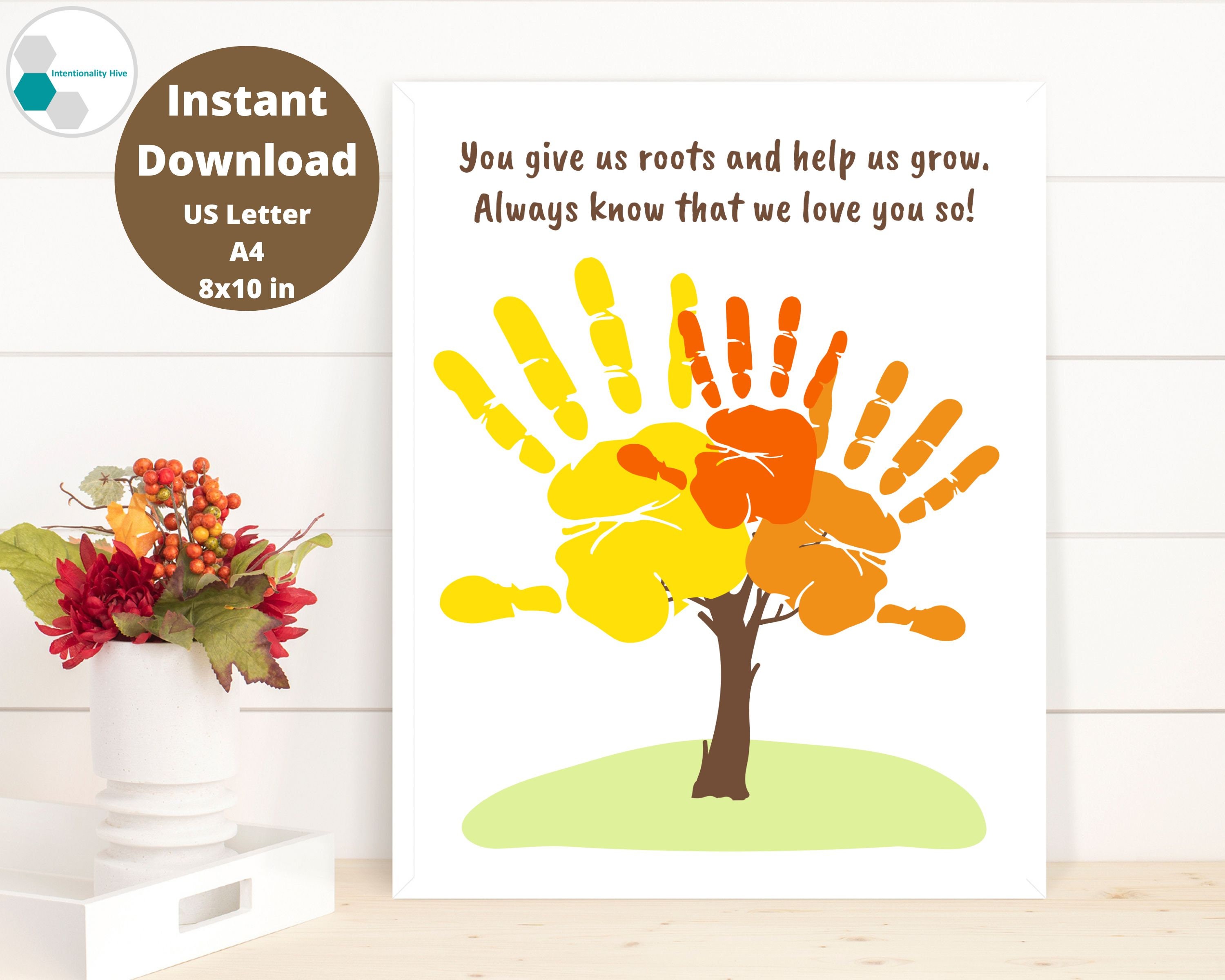 Grandparent Handprint Tree Art From Grandkids Printable - Etsy
