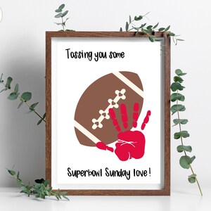 Superbowl Handprint Art Craft, Superbowl Baby, 2025 Superbowl Sunday ...