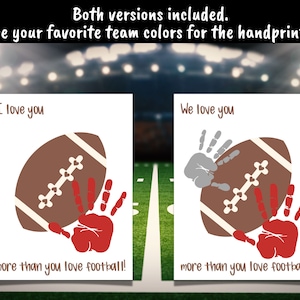 Football Dad Handprint Art Gift From Kids Baby Daughter Son, Football ...