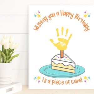 Birthday Handprint Printable, Happy Birthday Handprint Art, Mom Grandma ...