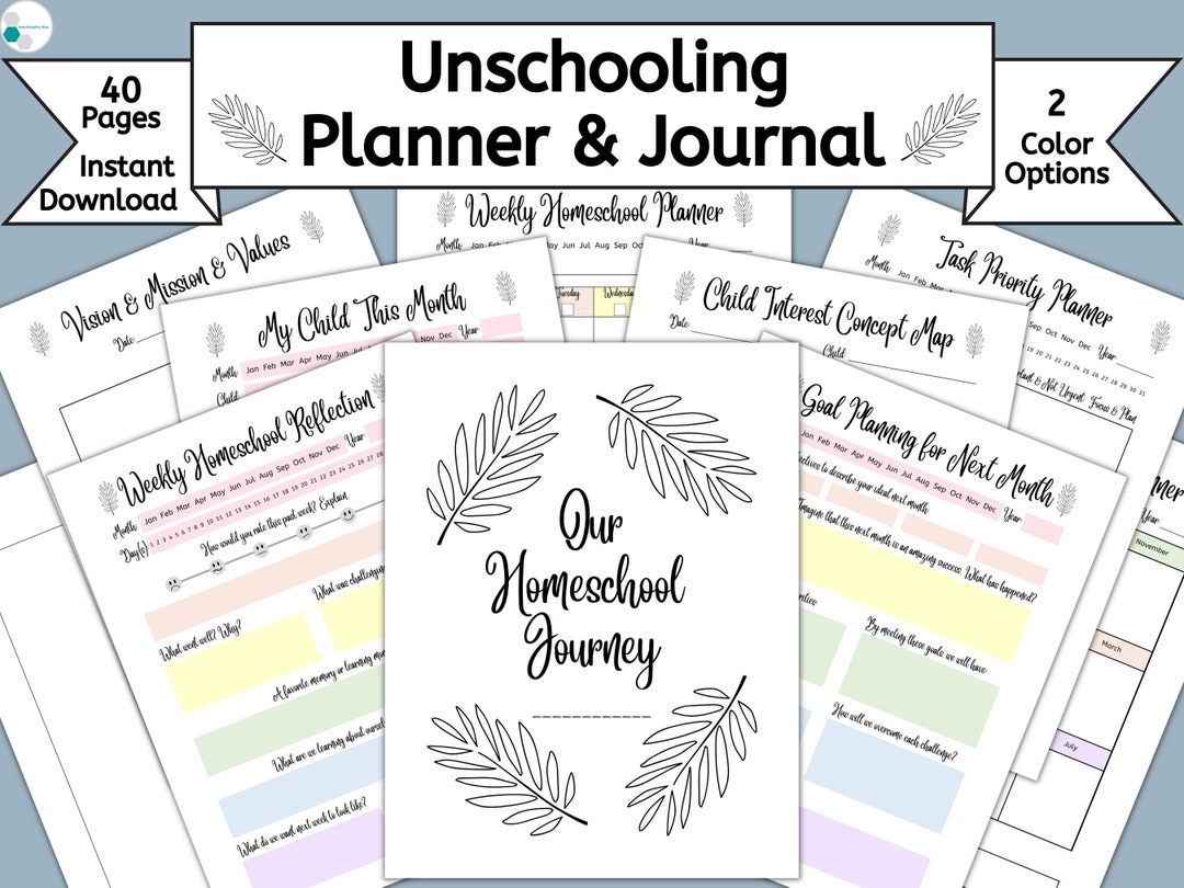 Unschool Planner Journal Printable, Unschooling Planner, Printable ...